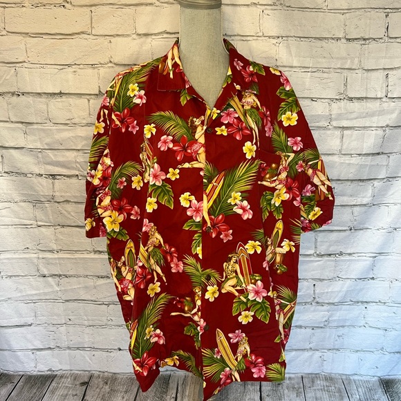 Aloha Republic | Shirts | Aloha Republic 2xl Made In Hawaii Red With ...